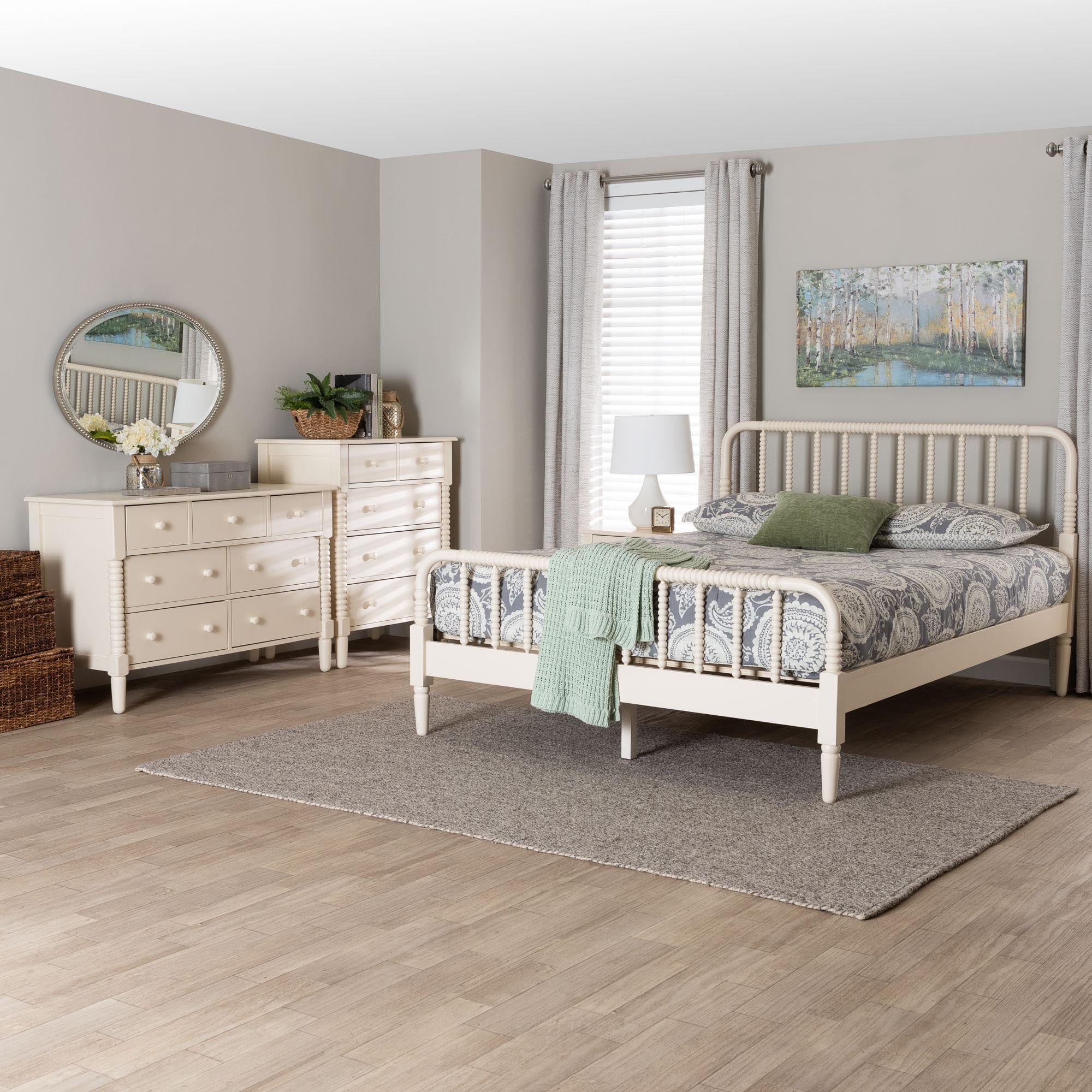 Baxton Studio Braith Farmhouse Bedroom Set, Queen, Ivory - Walmart.com