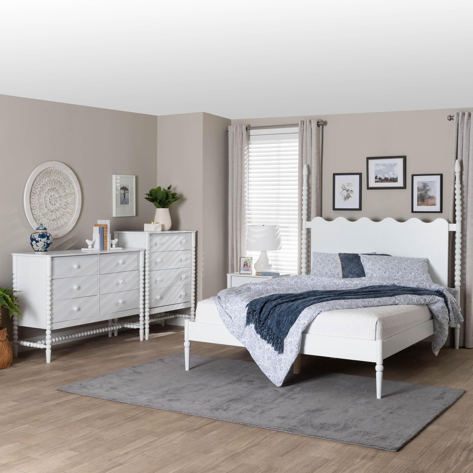 Baxton Studio Brantley Modern Farmhouse Bedroom Set, King, 4-Piece ...