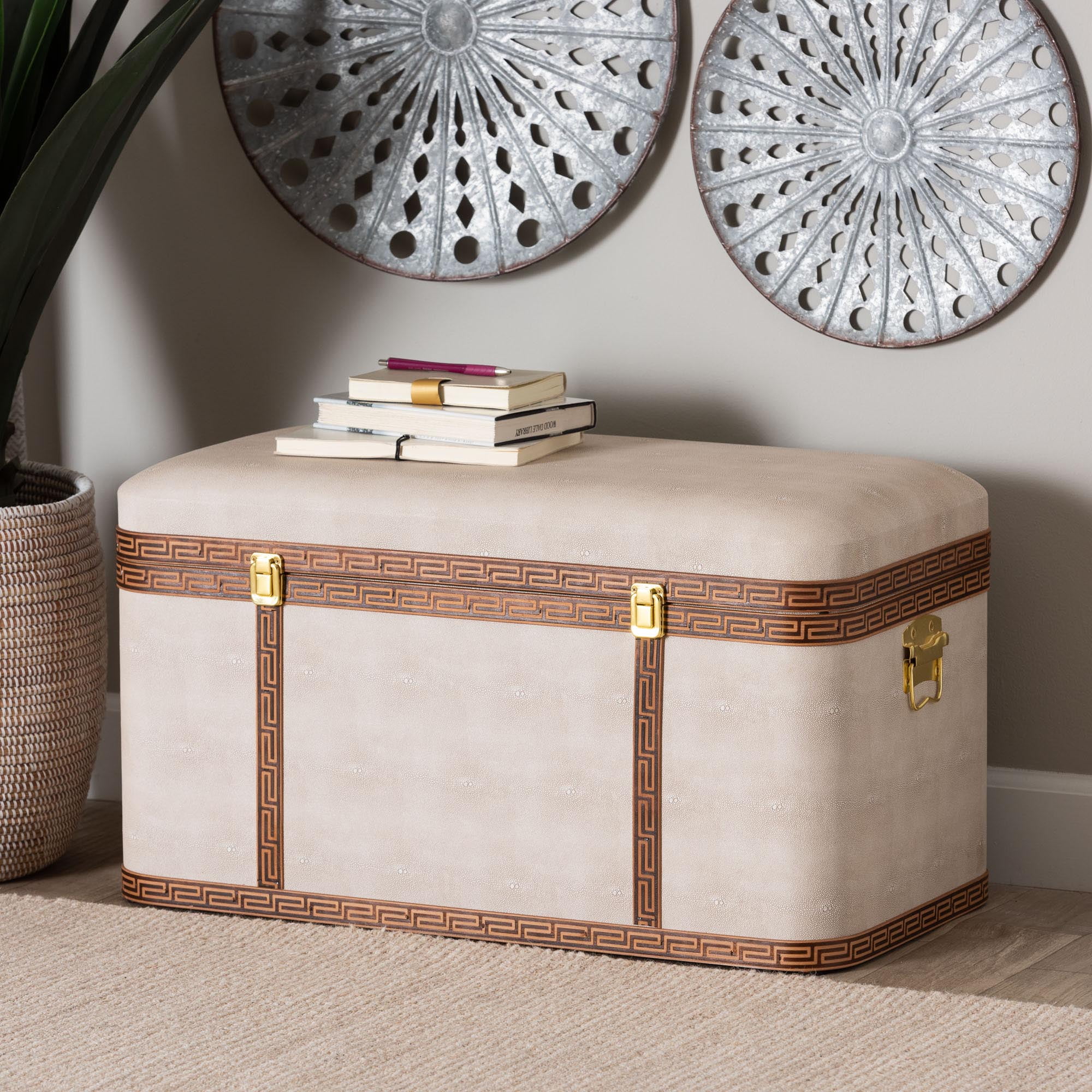 Baxton Studio Brenner Transitional Storage Trunk, Brown - Walmart.com