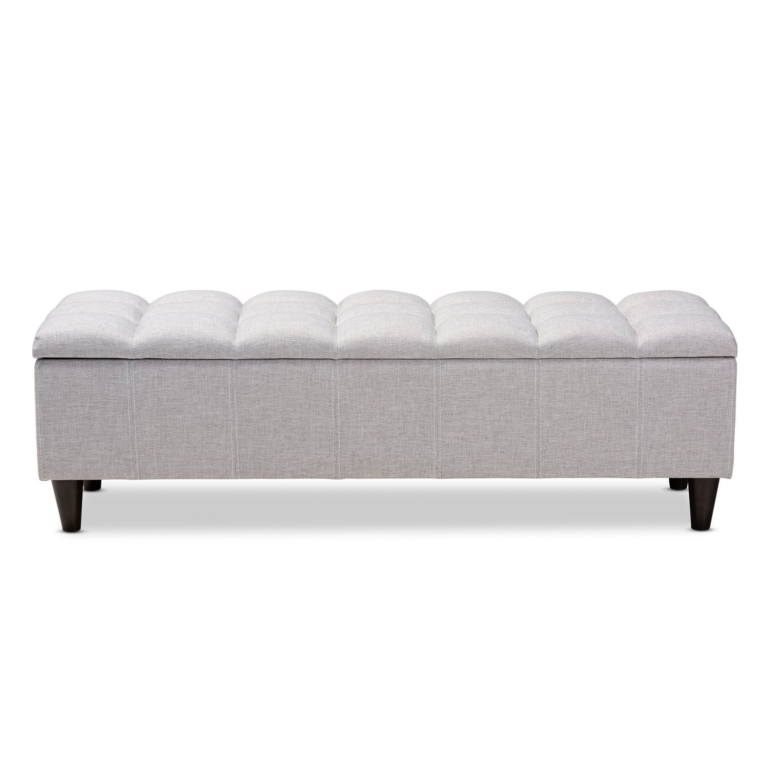 Brette Mid-Century Modern Grayish Beige Fabric Upholstered Wood Storage ...