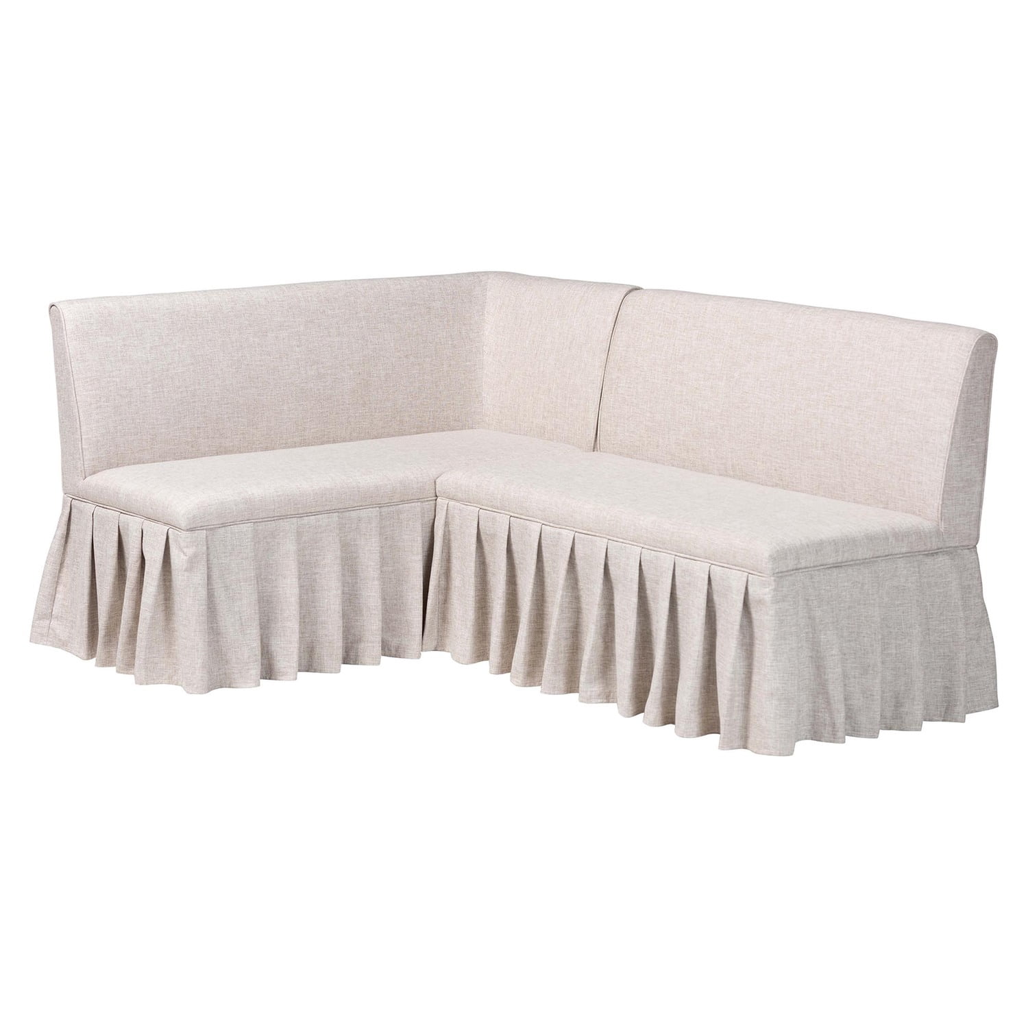 Baxton Studio Bryna 2 Piece Fabric Upholstered Dining Nook Bench Set ...