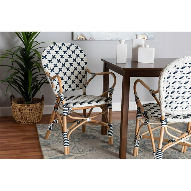 Baxton Studio Bryson Modern French Blue Bistro Chair, Indoor Use ...