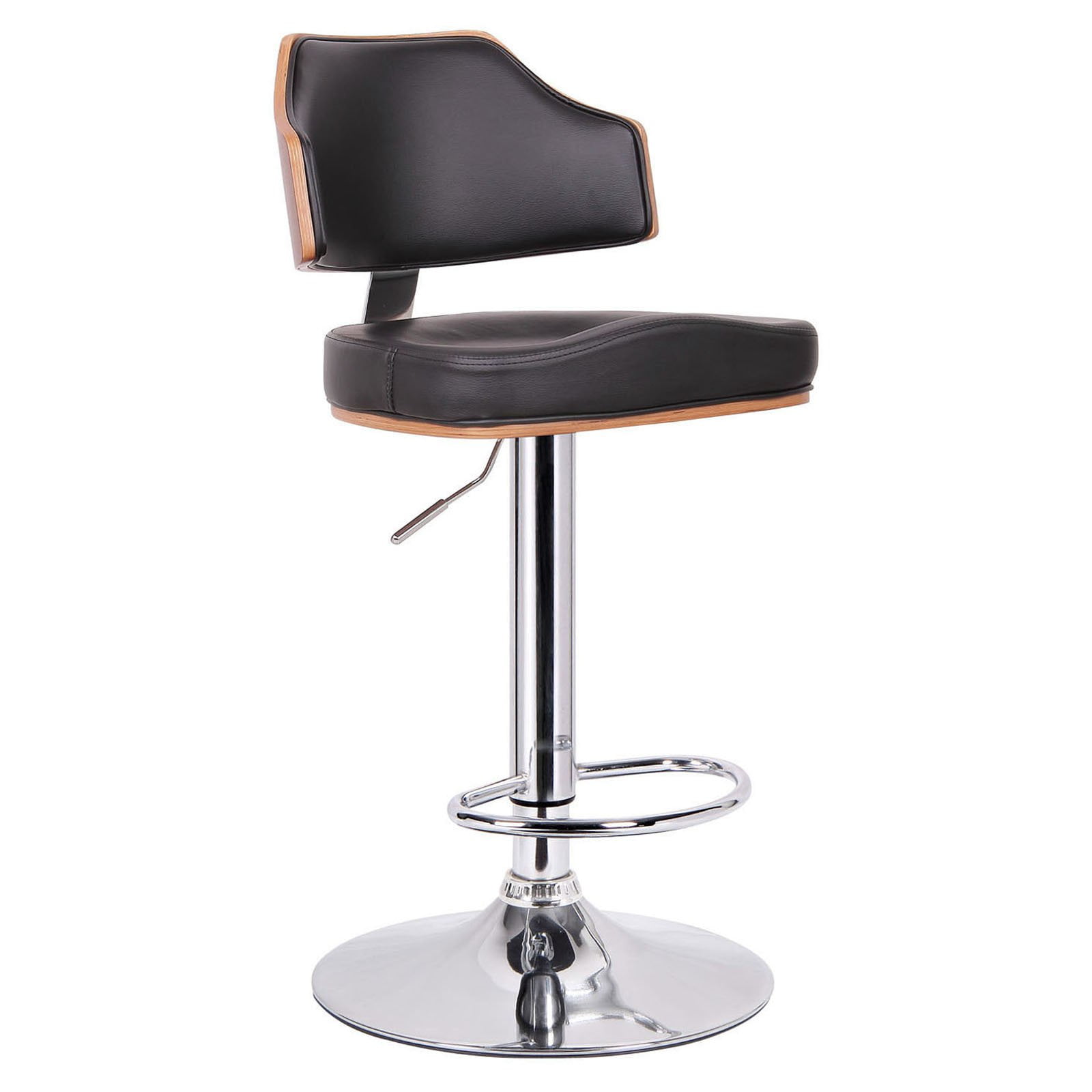 Cabell Bar Stool in Walnut and Black - Walmart.com