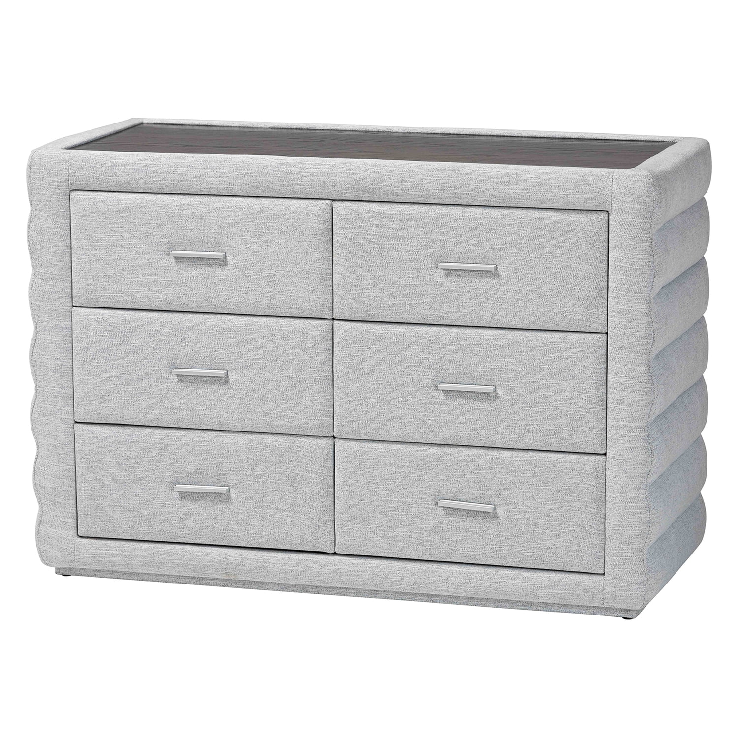 Baxton Studio Cadmus Modern Light Grey Channel-Tufted Fabric 4-Drawer ...