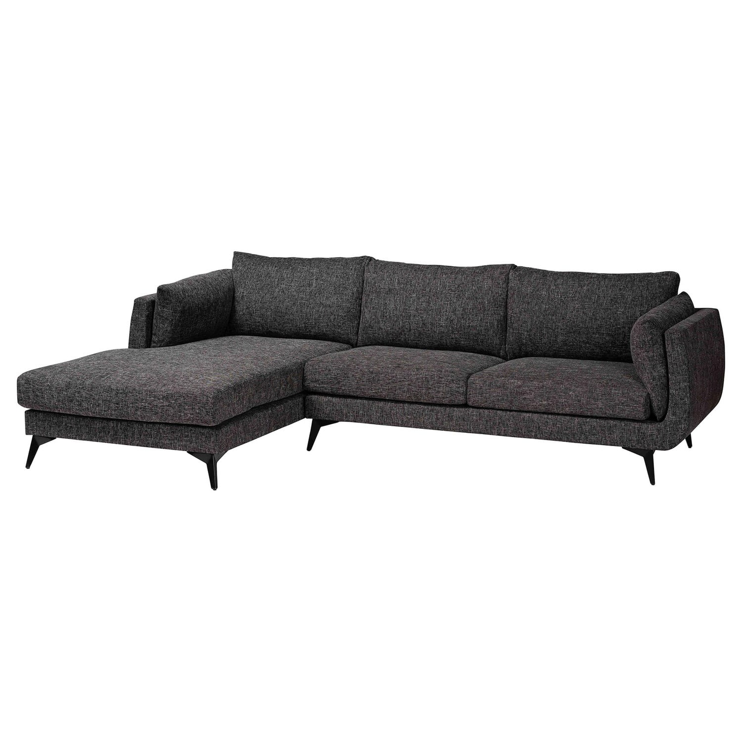 Baxton Studio Cantu Modern Gravel Twill Fabric Left Facing Sectional ...