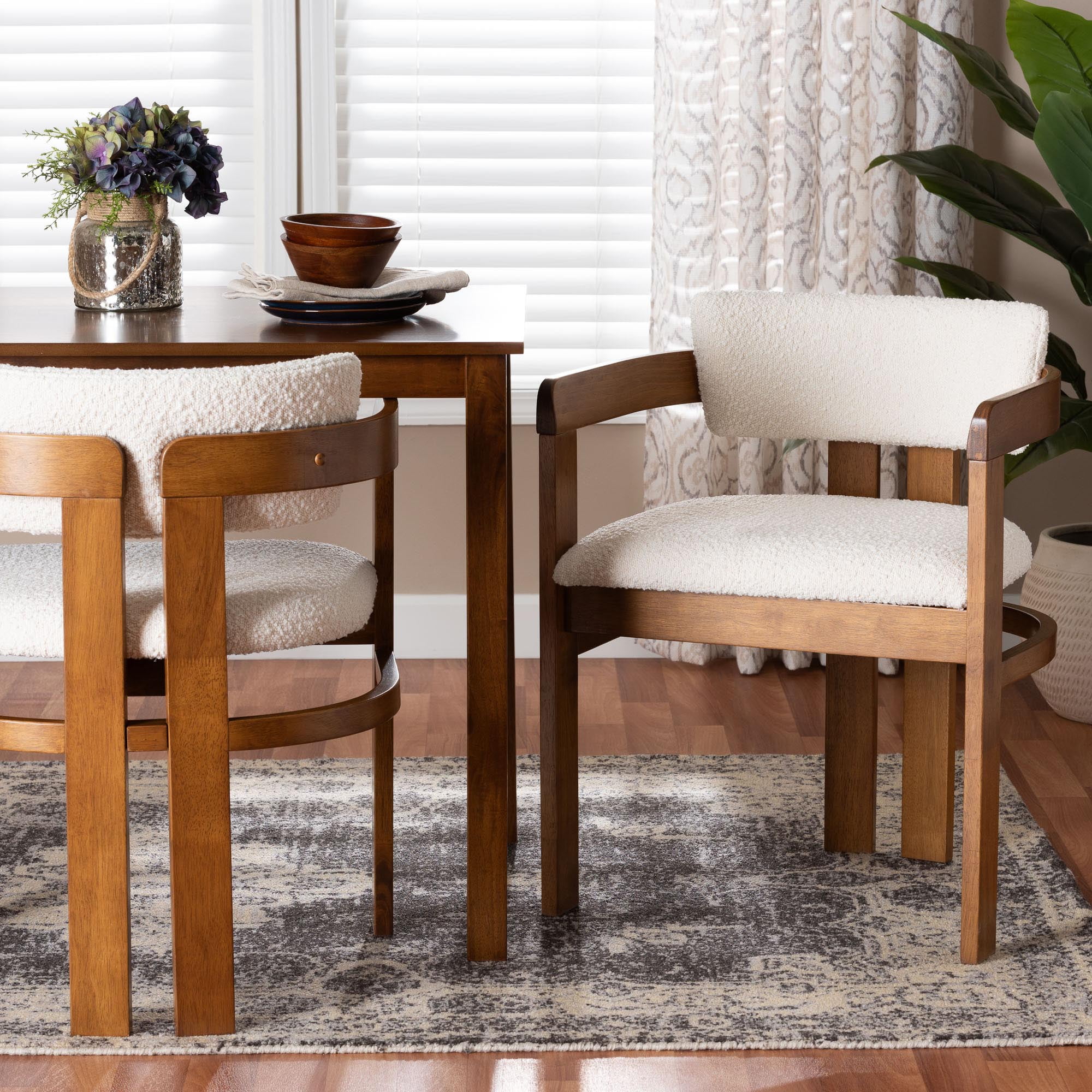 Baxton Studio Carice Modern Dining Chair Cream Midcentury Wood Comfort ...