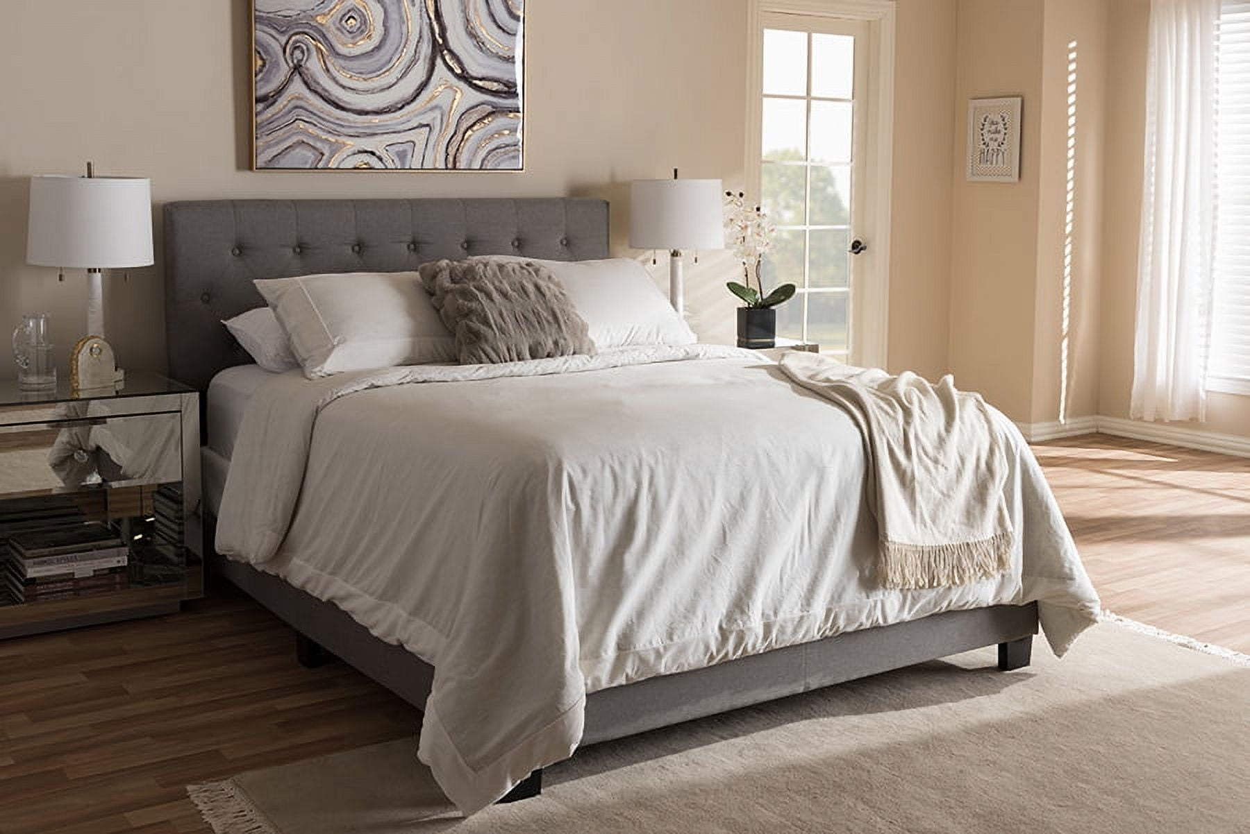 Baxton Studio Cassandra Queen Bed - Stylish Button-Tufted - Walmart.com