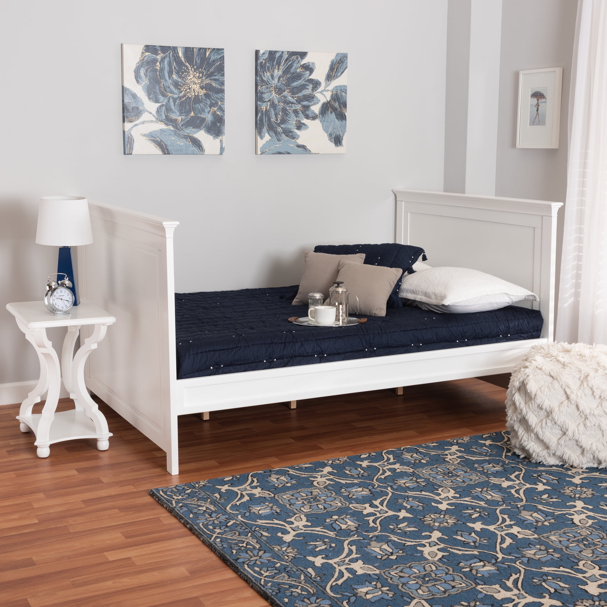 Baxton Studio Ceri Classic and Traditional White Finished Wood Twin ...