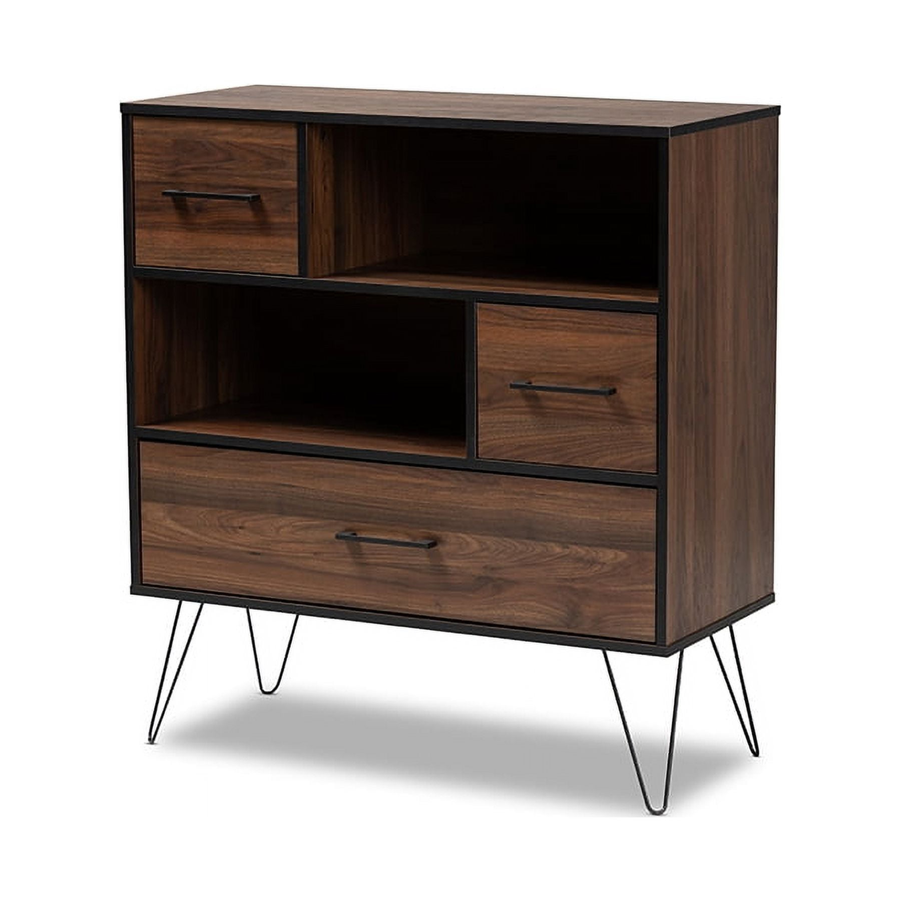 Baxton Studio Charis Modern and Transitional Two-Tone Walnut Brown and ...