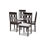 Baxton Studio Reneau Fabric and Wood Dining Chairs in Gray and Brown ...