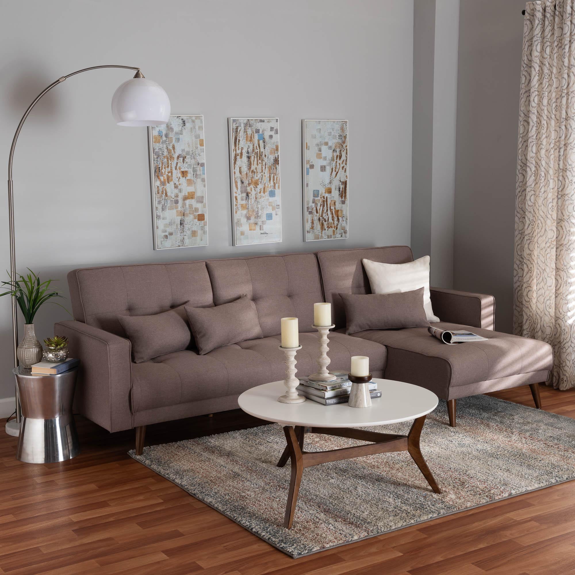 Baxton Studio Claire Retro-Modern Convertible Sleeper Sofa, 104.5" W ...