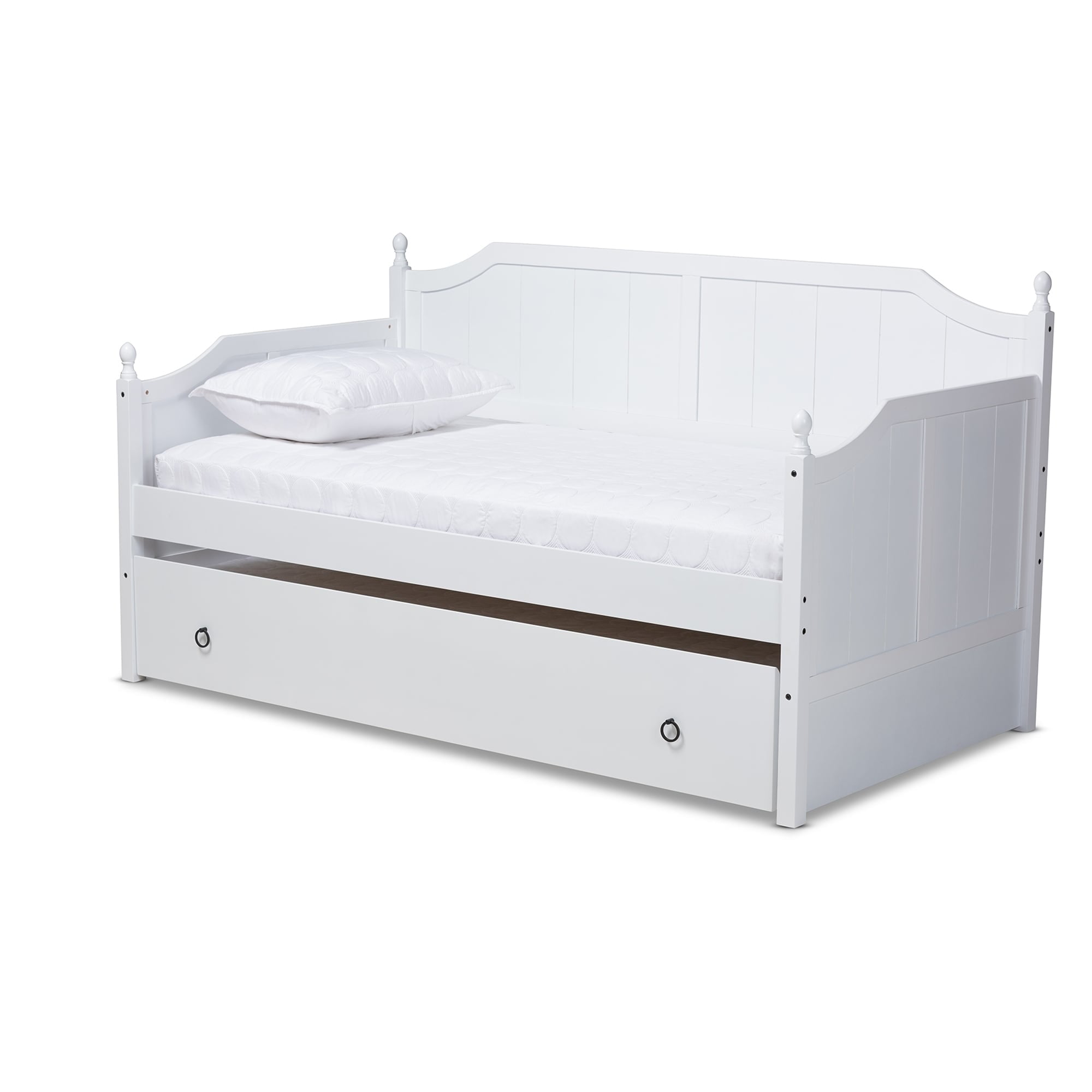 Baxton Studio Cottage Farmhouse Daybed with Trundle White - Walmart.com