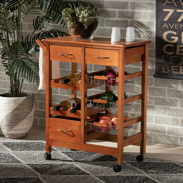Baxton Studio Crayton Kitchen Cart - Walmart.com
