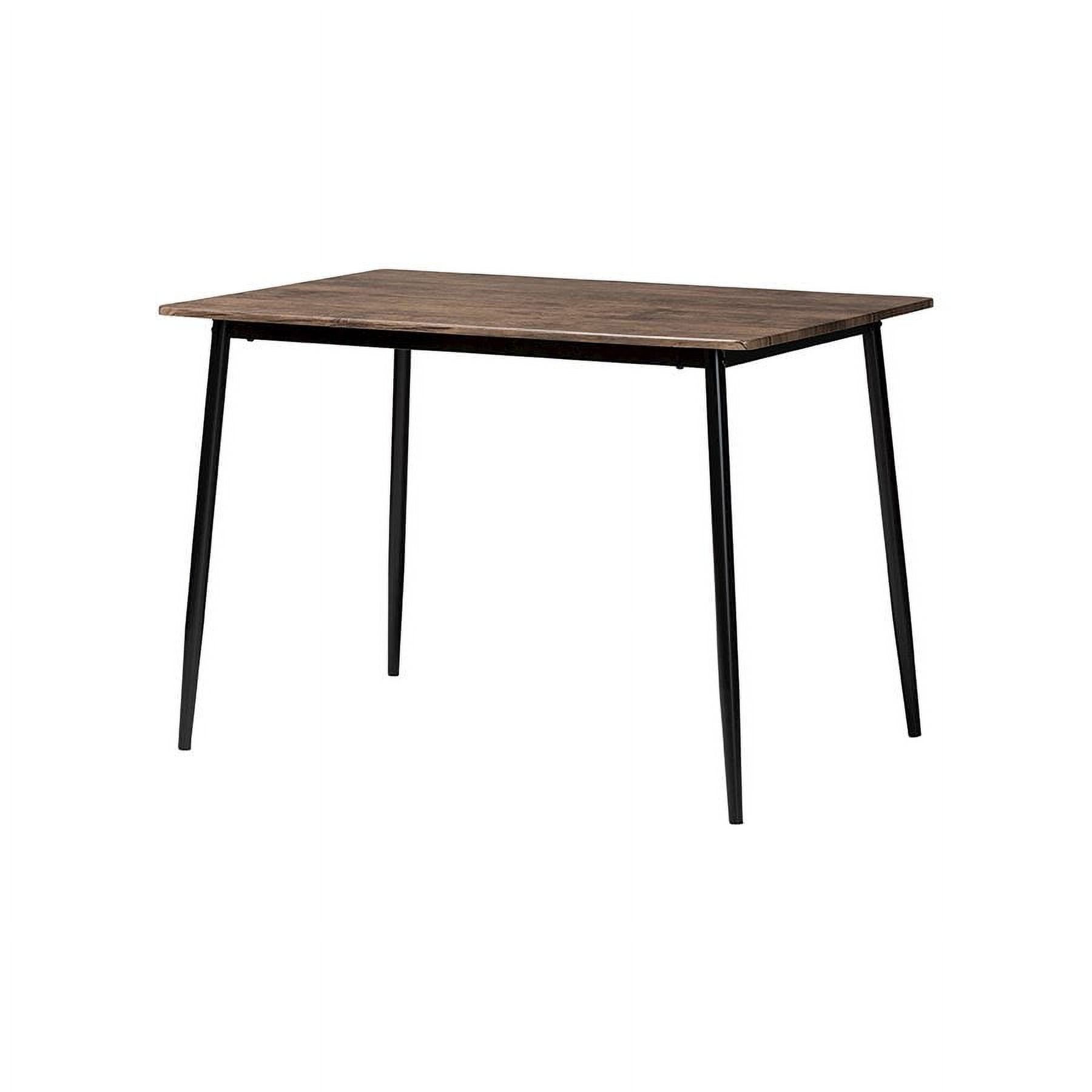 Baxton Studio Dalair Industrial Rustic Brown Wood and Metal Dining ...