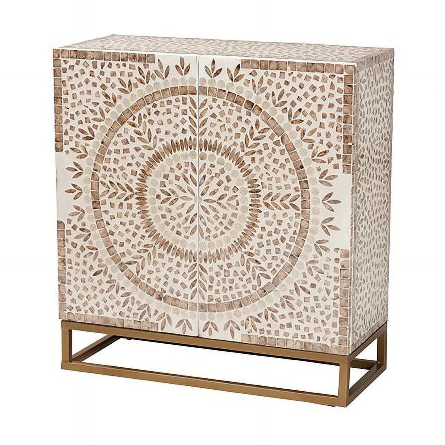 Baxton Studio Ercilia Modern Bohemian White and Rustic Brown Mother of ...