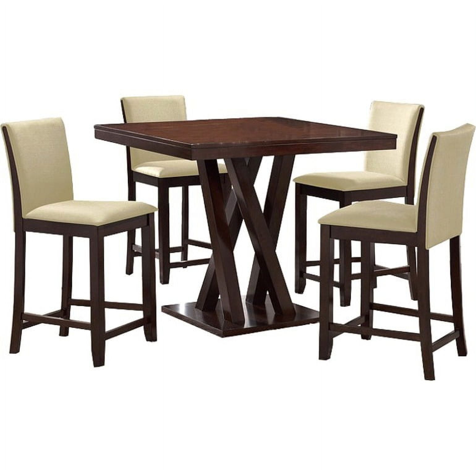 Baxton Studio Everdon Dark Brown 5 Piece Modern Pub Table Set - Walmart.com