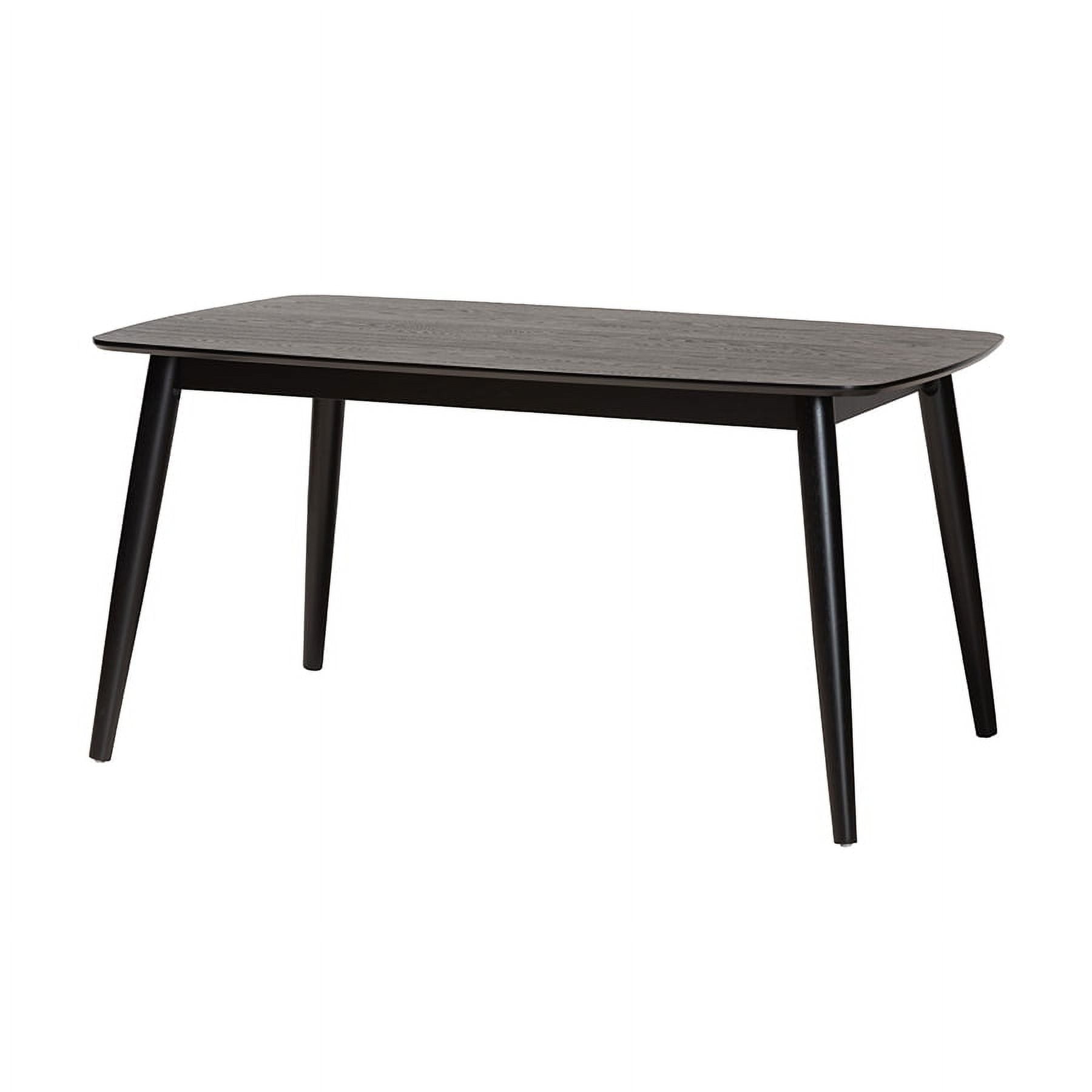 Baxton Studio Flora Mid-Century Modern Black Finished Wood Dining Table ...