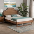 Baxton Studio Francine Mid-Century Platform Bed, King, Walnut Brown ...