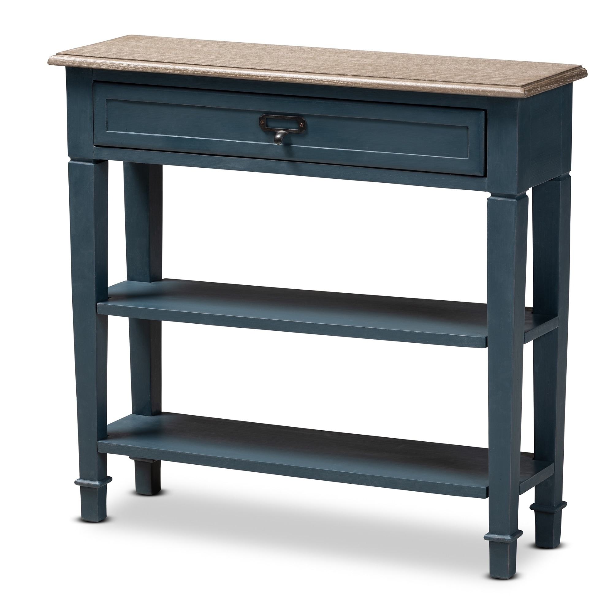 Baxton Studio French Country Blue Spruce Fiinished Wood Accent Console ...