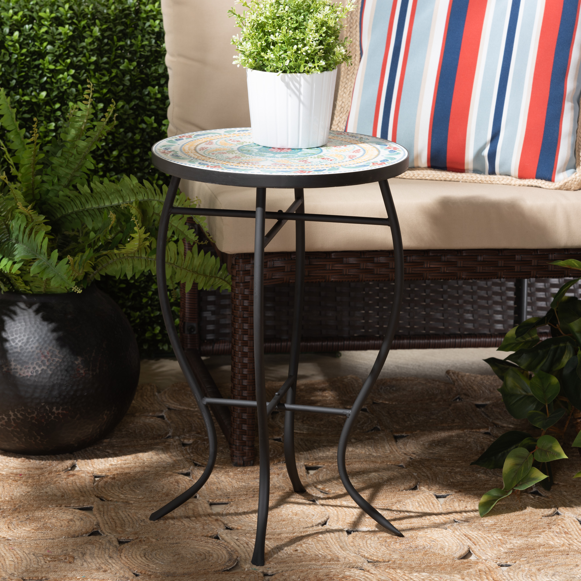 Baxton Studio Gaenor Modern and Contemporary Black Metal and Multi ...