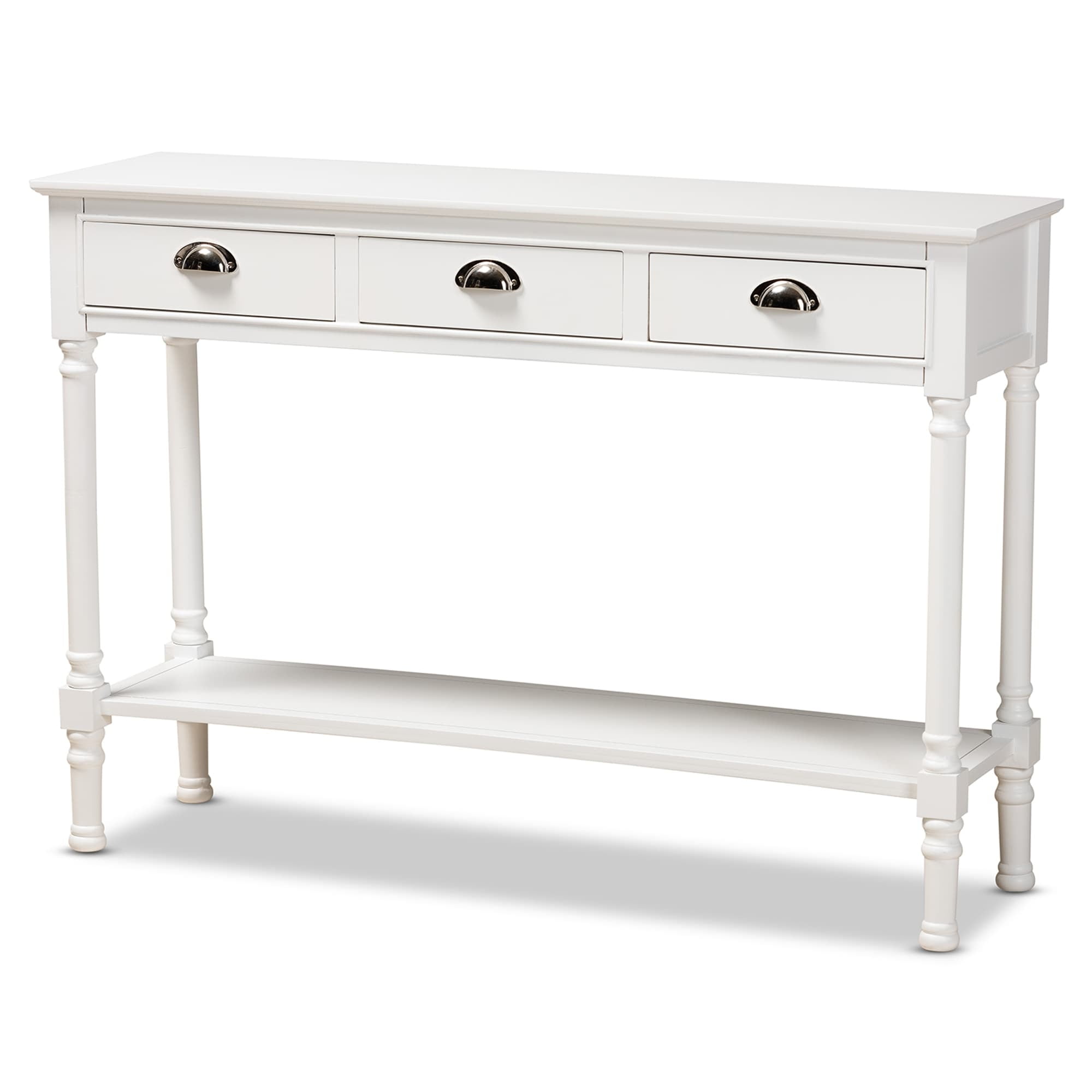 Baxton Studio Garvey 3-Drawer Wood Entryway Console Table White ...
