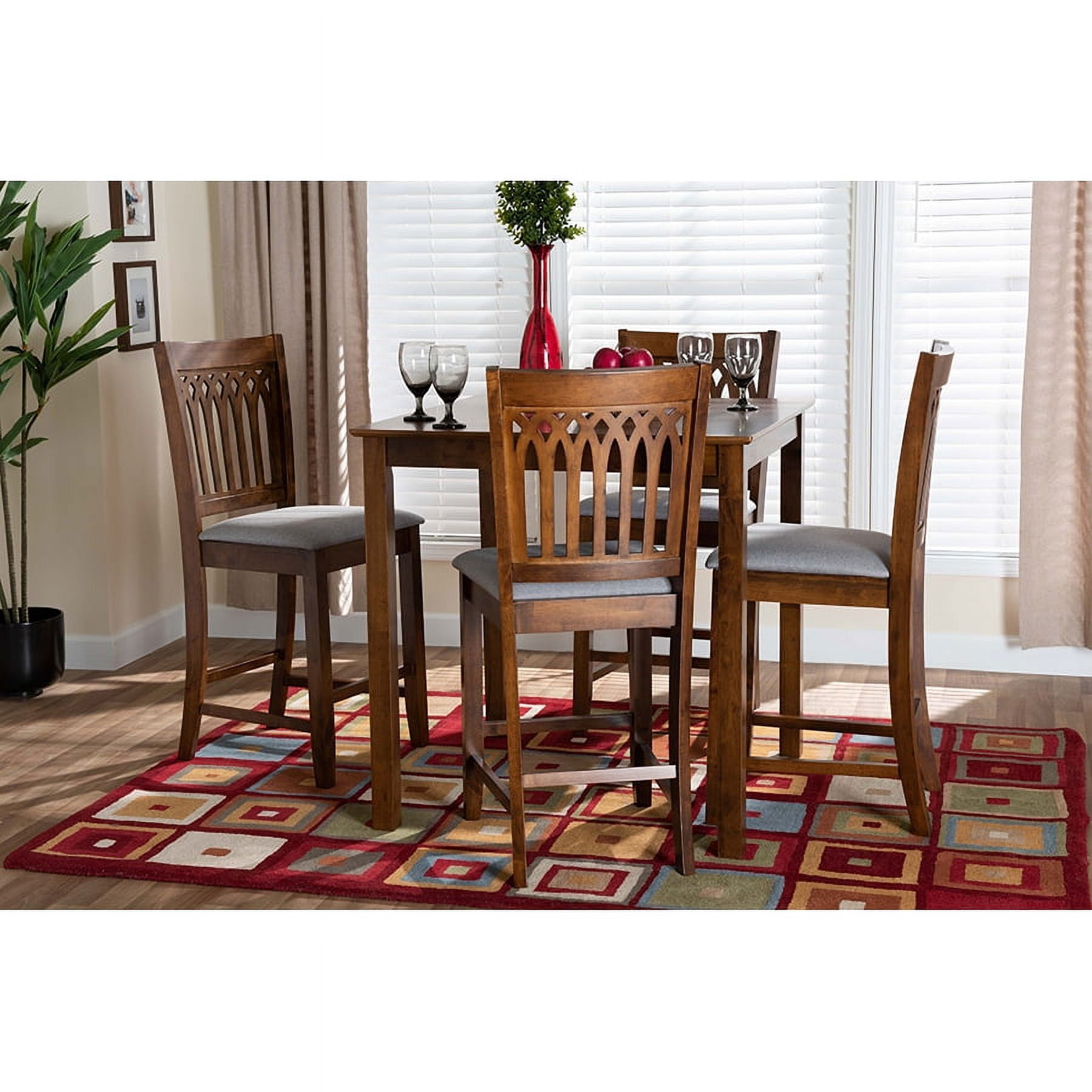 Baxton Studio Genesis Modern Grey Fabric and Walnut Brown Finished Wood ...