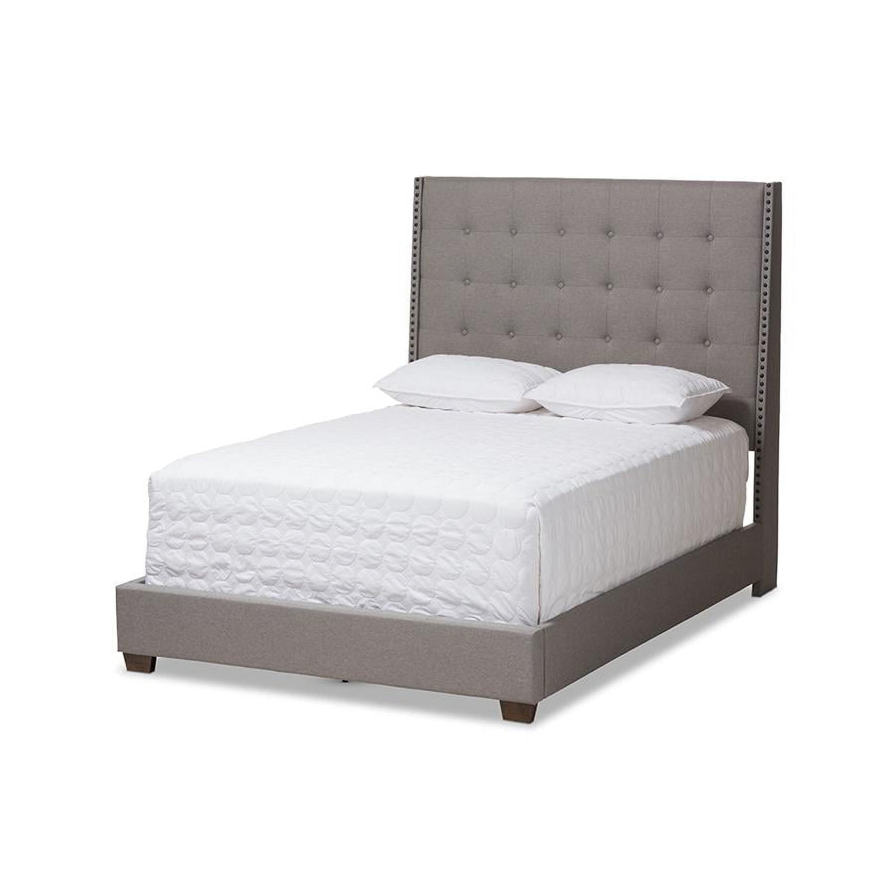 Baxton Studio Georgette Modern and Contemporary Light Grey Fabric Queen ...