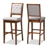 Baxton Studio Gideon Modern and Contemporary 2-Piece Wood Bar Stool Set ...