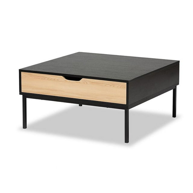 Baxton Studio Haben Coffee Table with Drawer, Contemporary Two-Tone Oak ...
