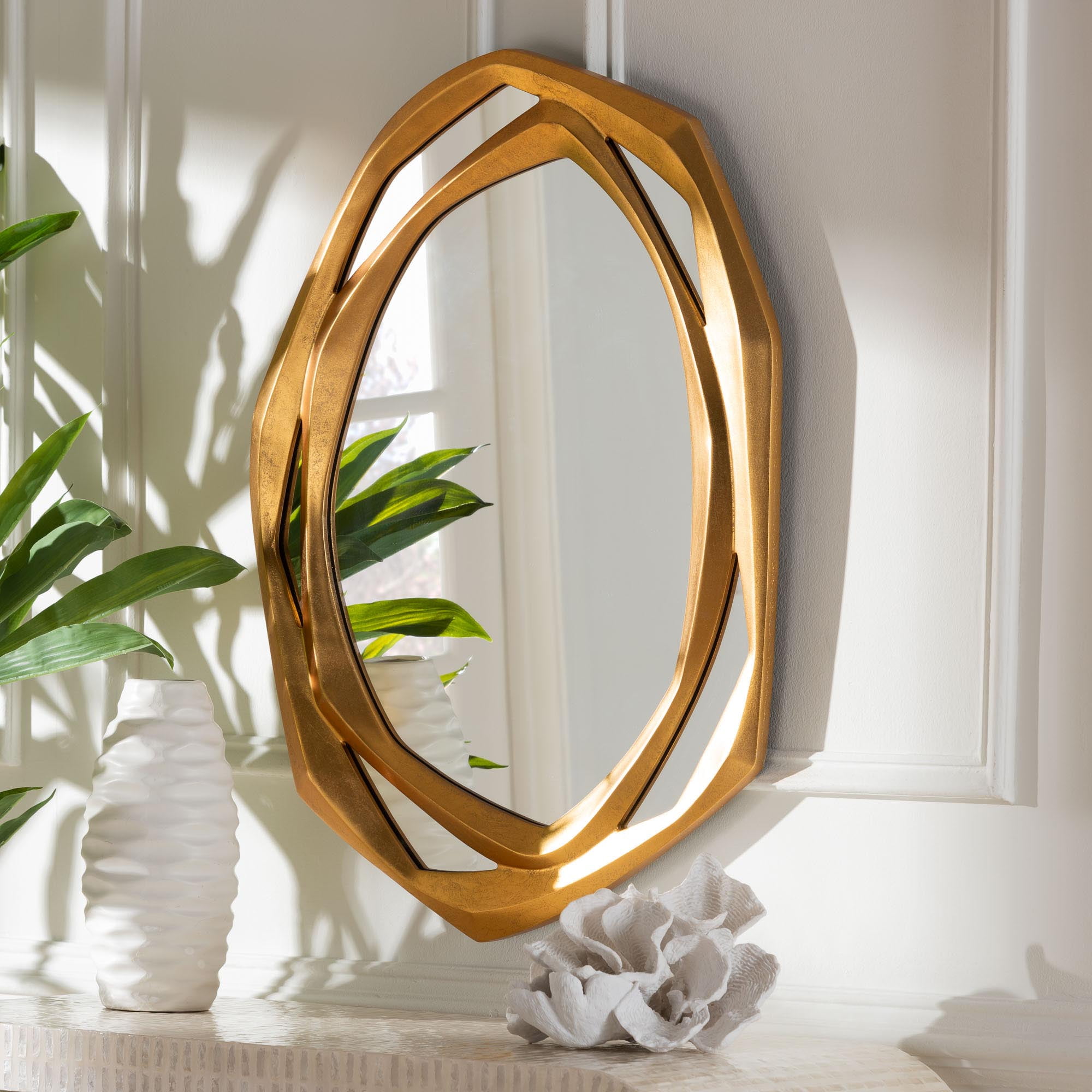 Baxton Studio Halen Vintage Mirror, Antique Goldleaf - Walmart.com