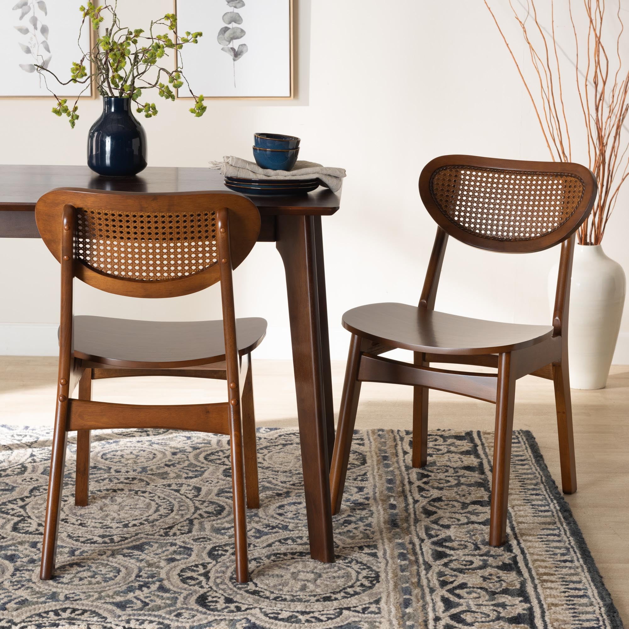 Baxton Studio Hesper Mid-Century Modern Walnut Brown Finished Wood and ...