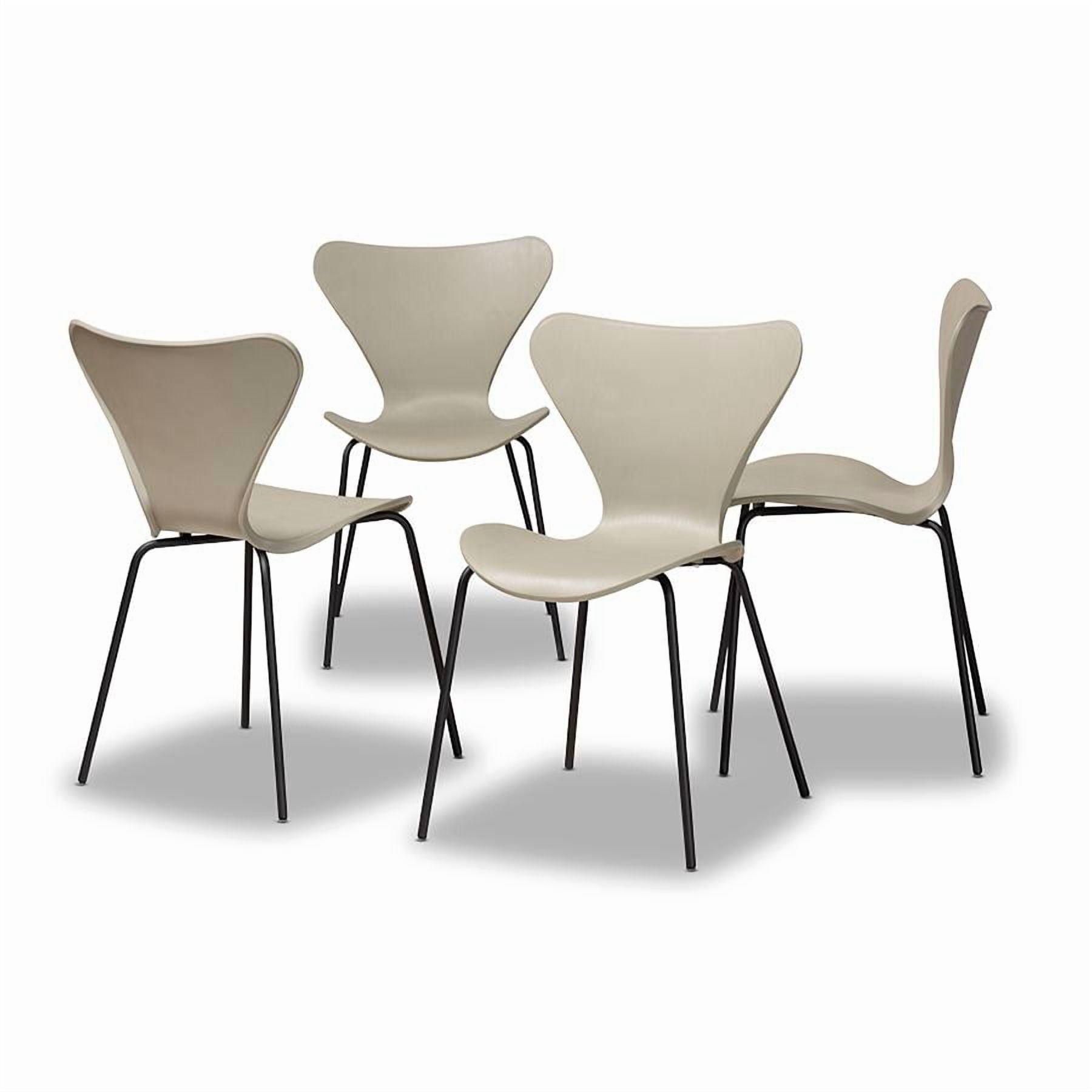 Baxton Studio Jaden Beige Plastic and Black Metal Dining Chair (Set of ...