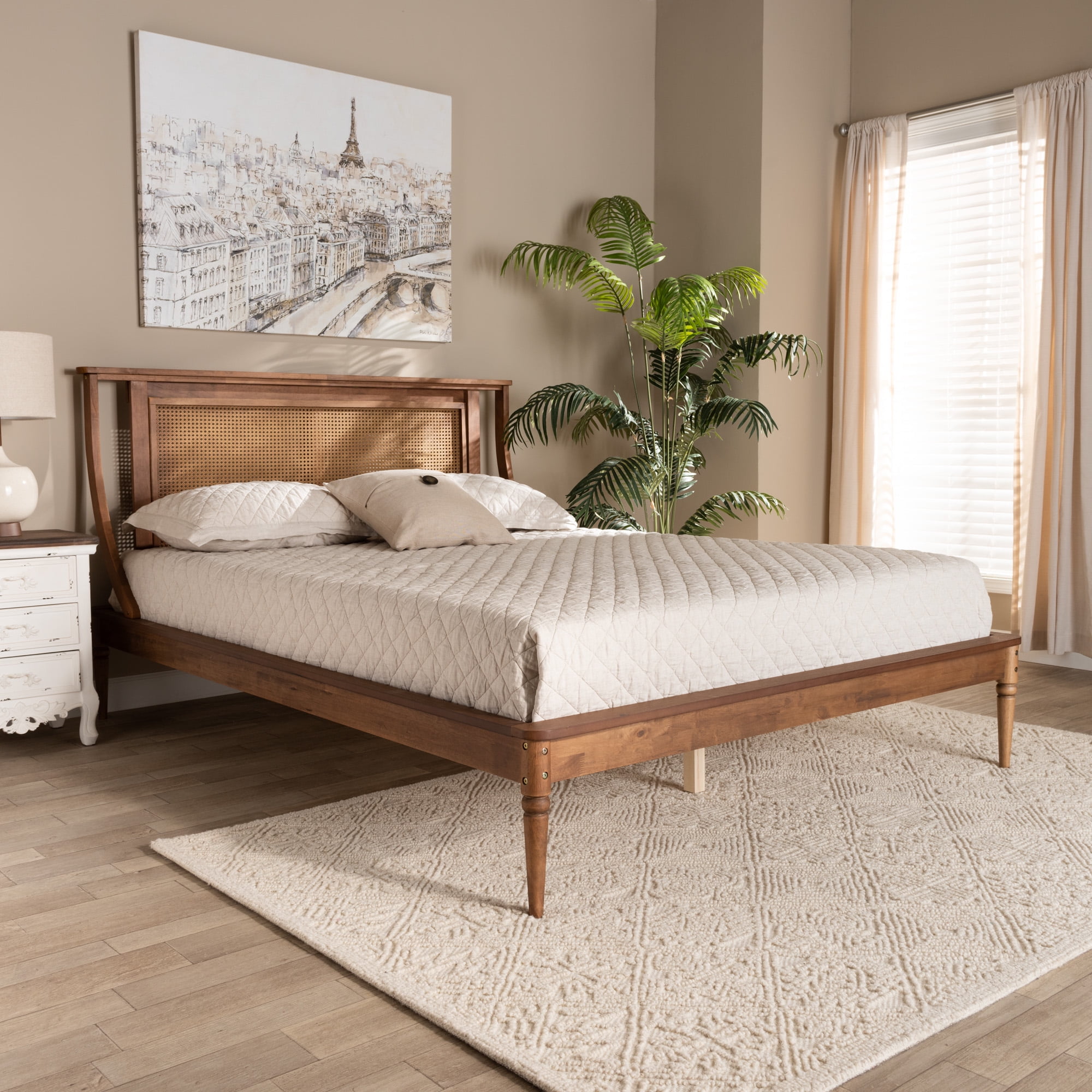 Baxton Studio Jamila Modern Transitional Walnut Brown Finished Wood and ...