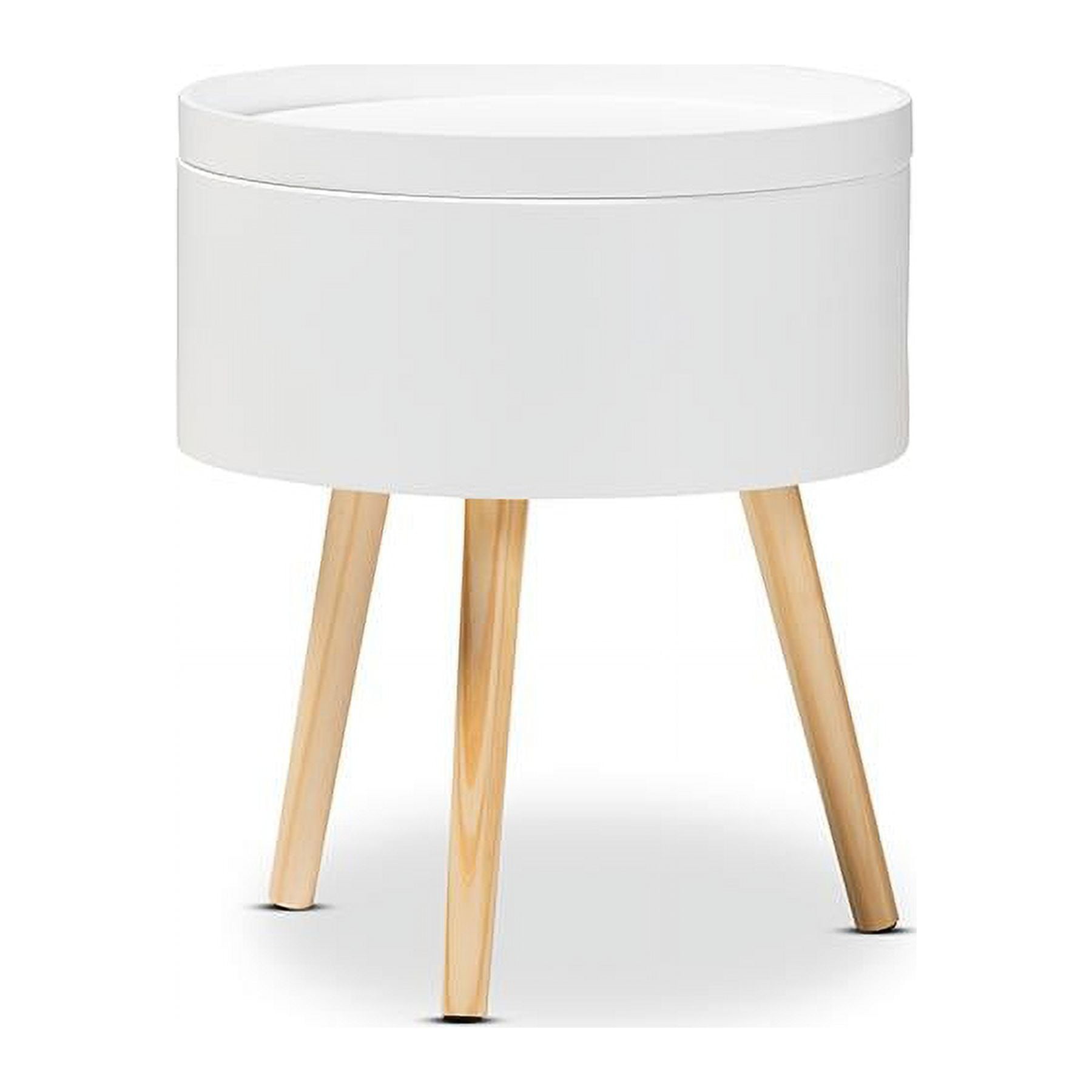 Baxton Studio Jessen Mid-Century Modern White Wood End Table with ...
