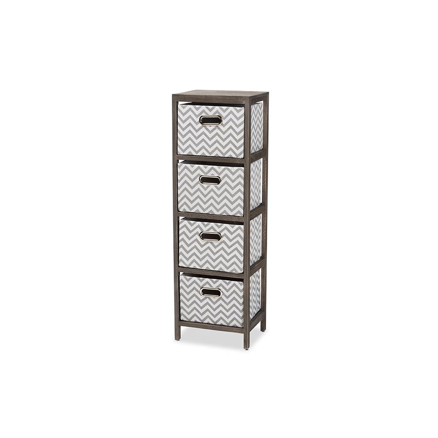 Baxton Studio Jorah Modern and Contemporary Grey and White Fabric ...