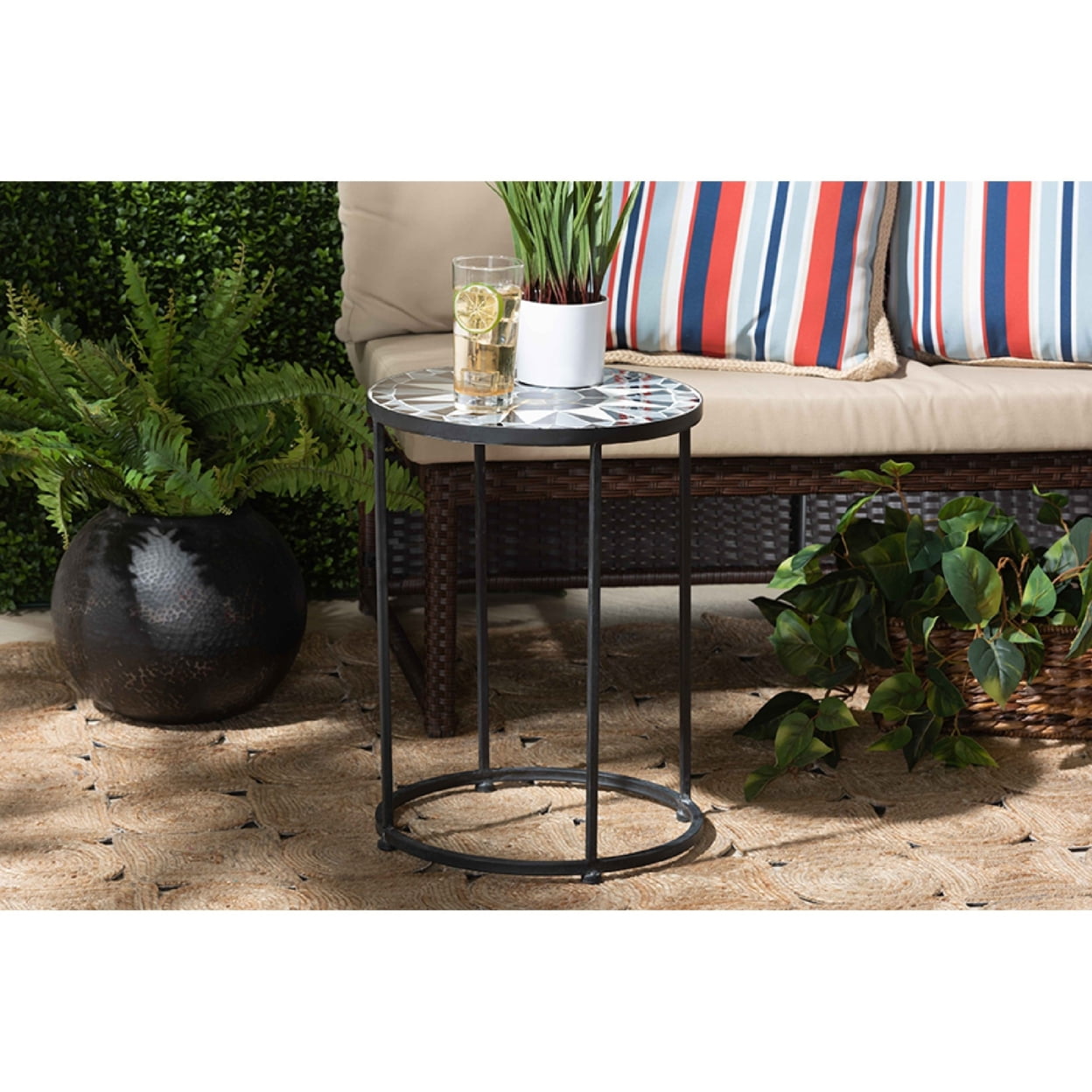 Baxton Studio Kaden Modern and Contemporary Multi-Colored Glass and ...
