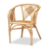 Baxton Studio Kagama Modern Bohemian Natural Brown Rattan Dining Chair ...