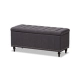 Baxton Studio Kaylee Modern Classic Dark Grey Fabric Upholstered Button ...
