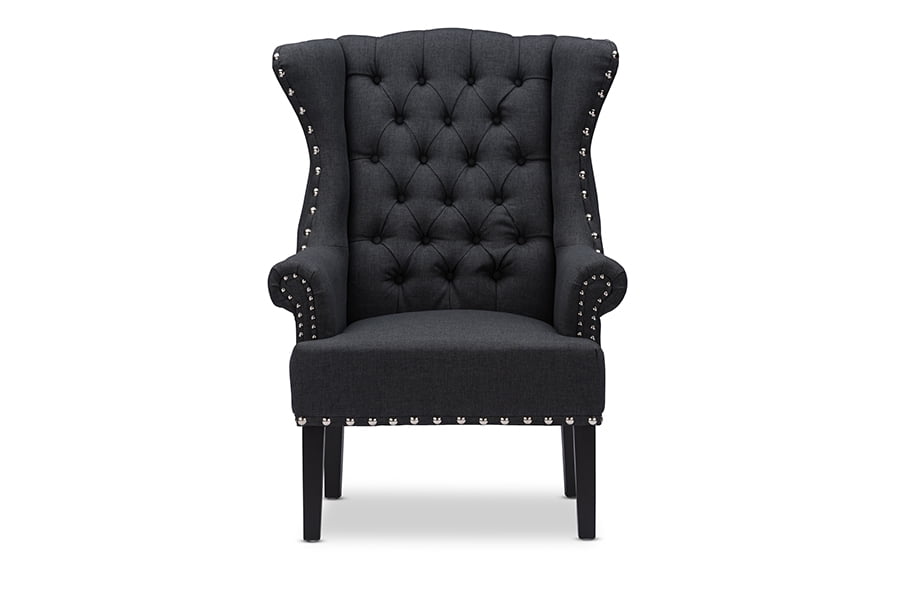 Baxton Studio Knuckey Wing Back Arm Chair - Walmart.com