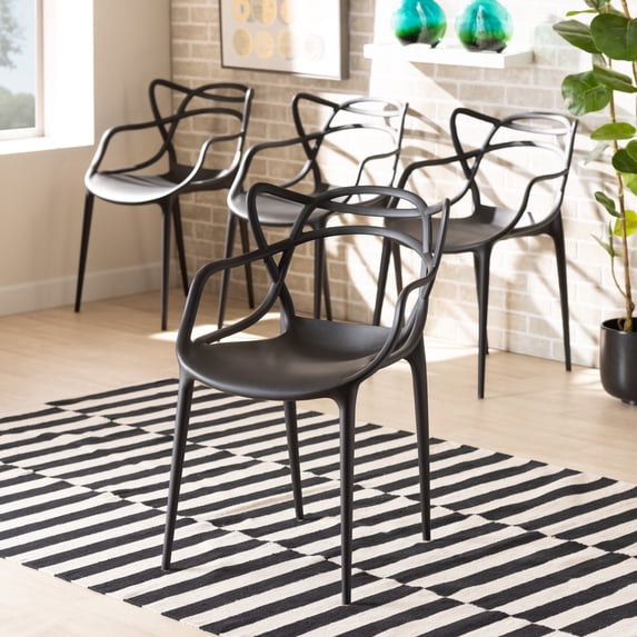 Wholesale Interiors Baxton Studio Landry Black Modern Dining Chair Set ...