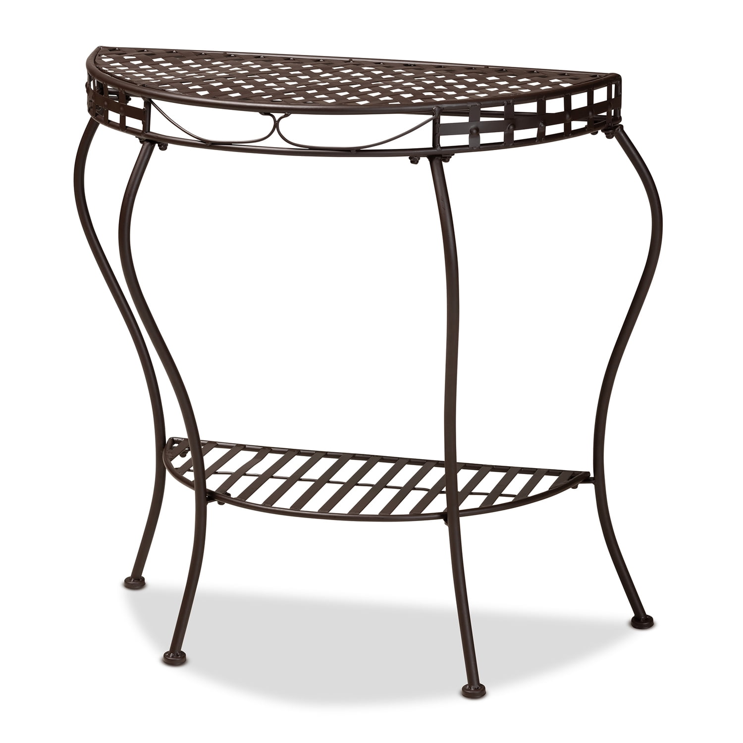 Baxton Studio Laraine Brown Metal Outdoor Console Table - Walmart.com