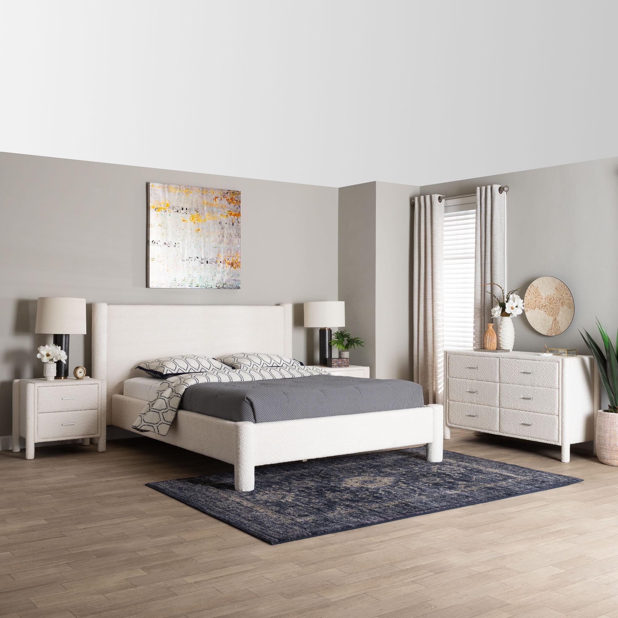 Baxton Studio Laria Modern Bedroom Set - King Size - White - Walmart.com