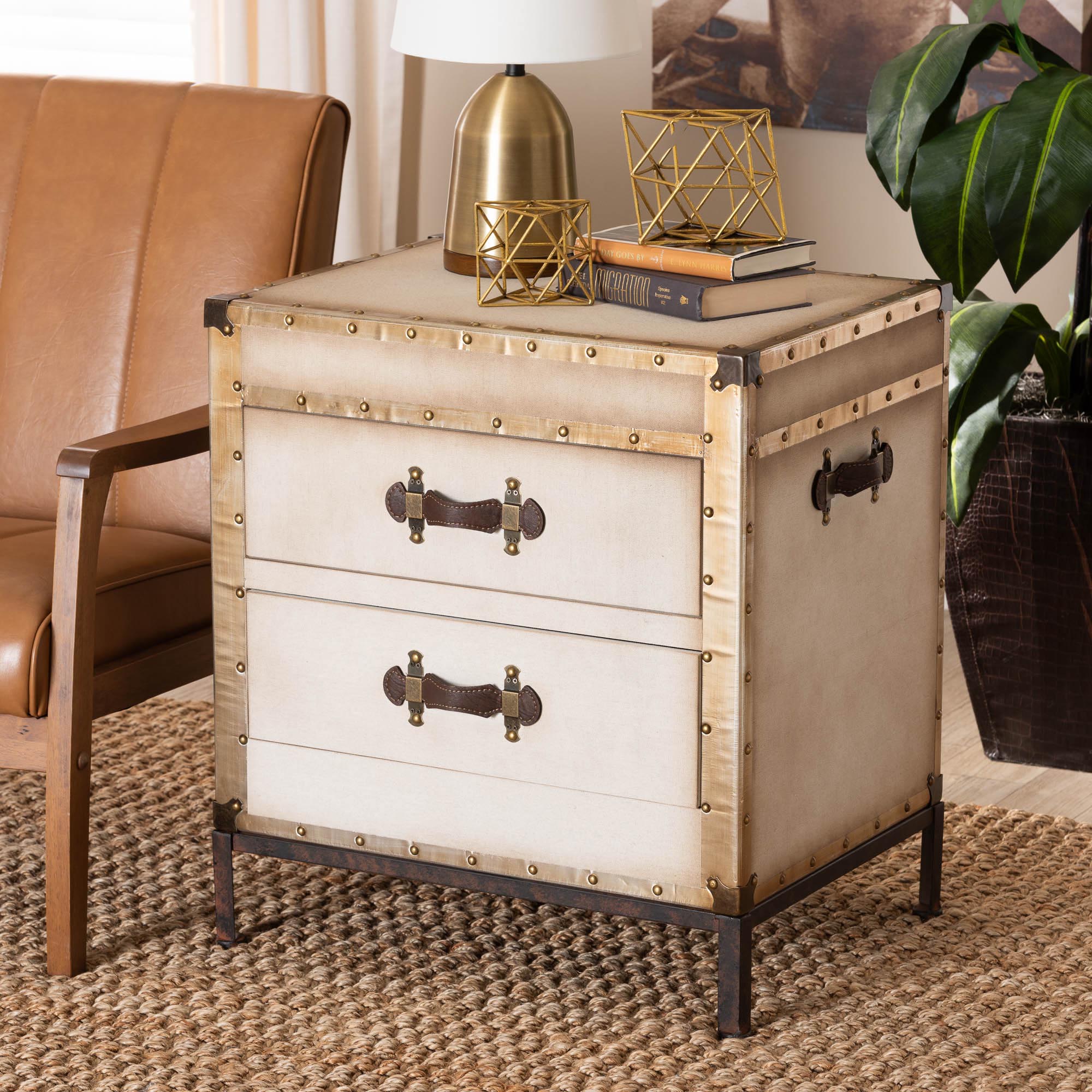 Baxton Studio Laura Vintage Trunk - 2-Drawer Coffee Table - Walmart.com