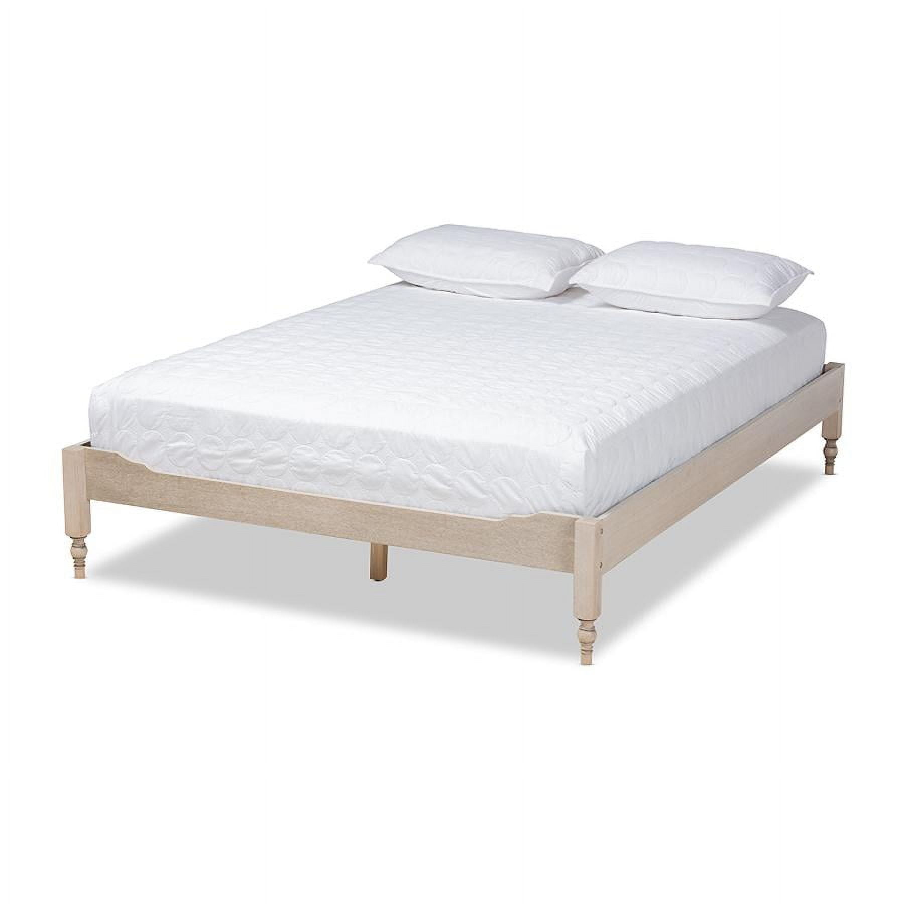 Baxton Studio Laure Mid-Century Low Profile King Bed Frame in Antique ...