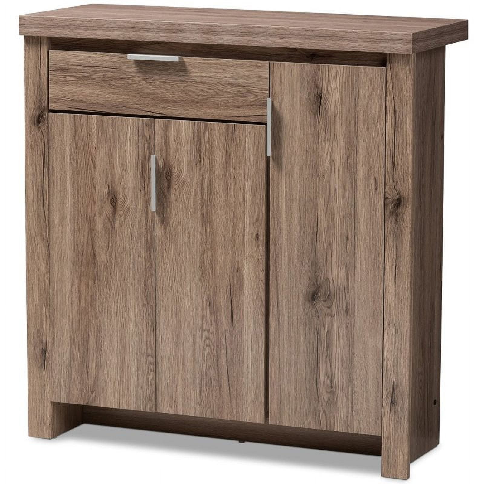 Baxton Studio Laverne Shoe Cabinet in Oak Brown - Walmart.com