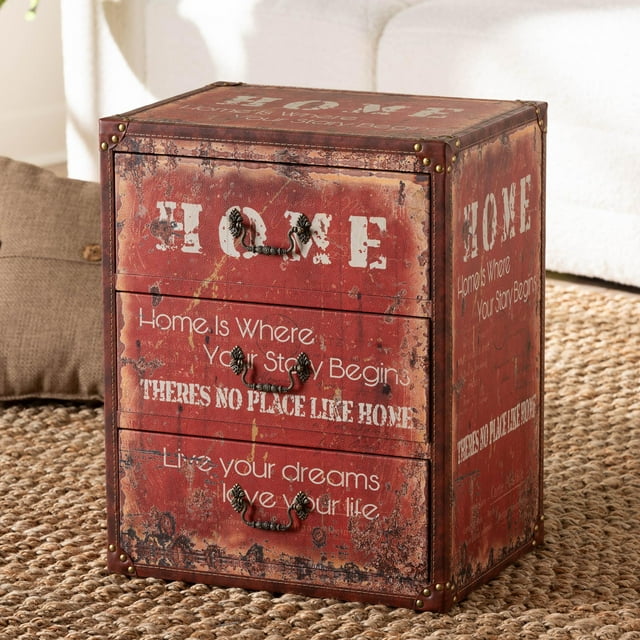 Free Shipping! Baxton Studio Lorand Vintage Storage Trunk, 3-Drawer ...