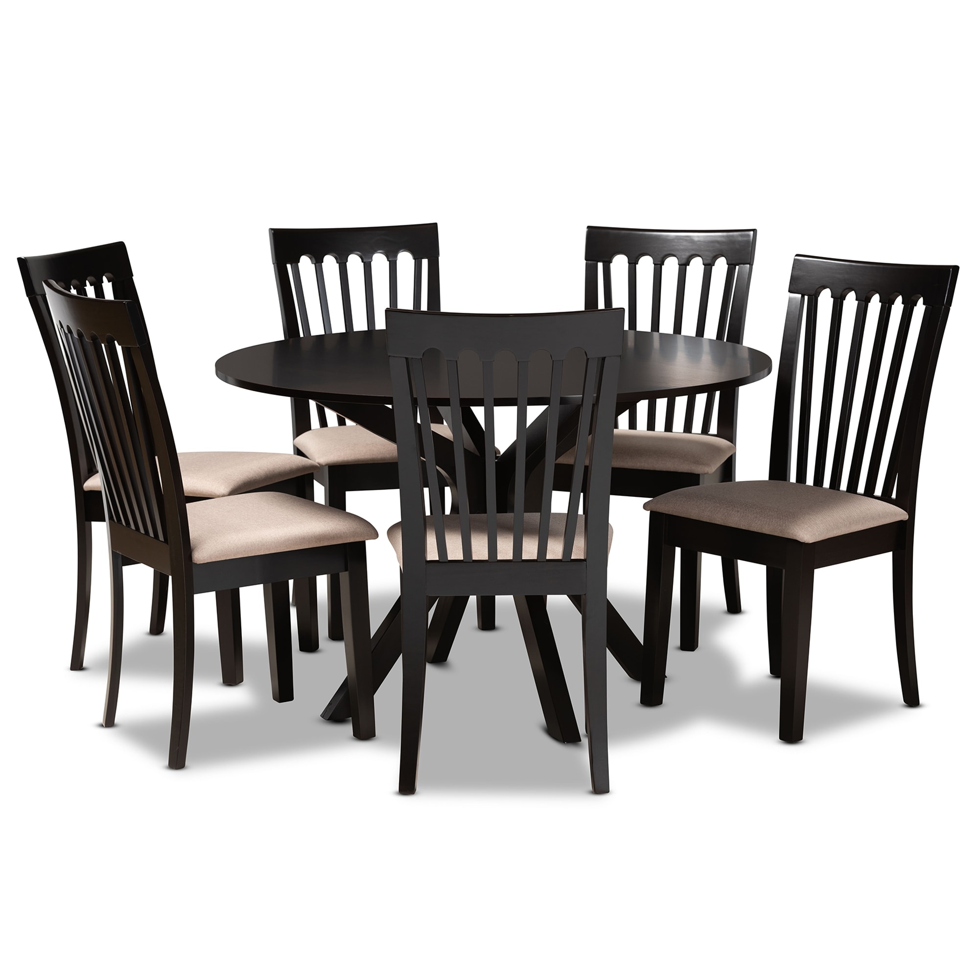 Baxton Studio Lore Modern and Contemporary 7-Piece Dining Set Beige ...
