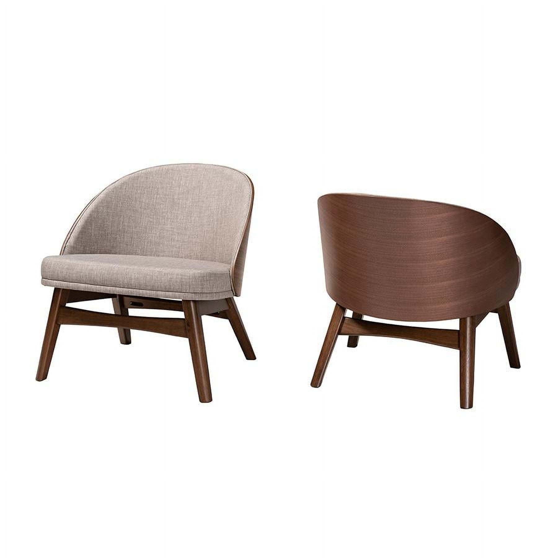 Baxton Studio Lovella Mid-Century Modern Wooden Accent Chair Set, Grey ...
