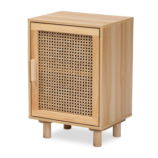 Baxton Studio Maclean Mid-Century Modern Rattan and Natural Brown ...