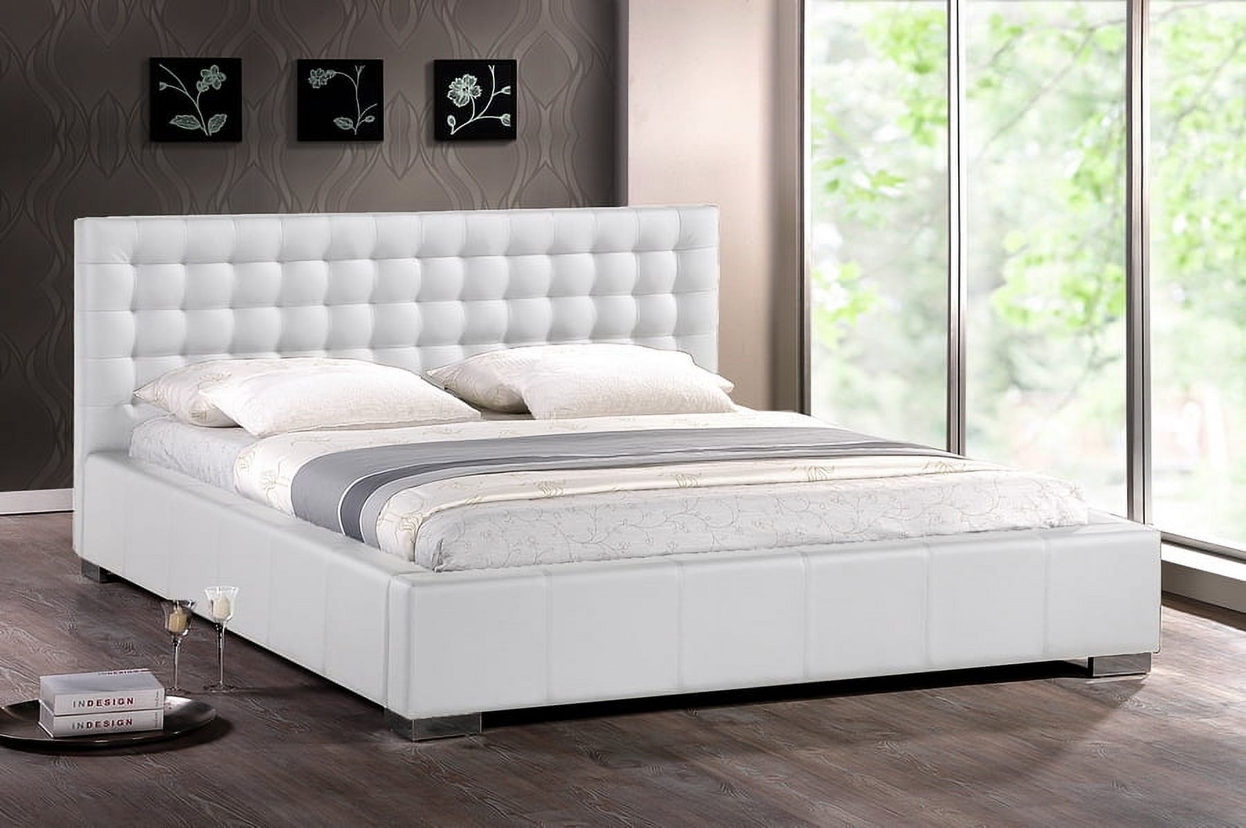Baxton Studio Madison Modern Bed with Upholstered Headboard, Multiple ...
